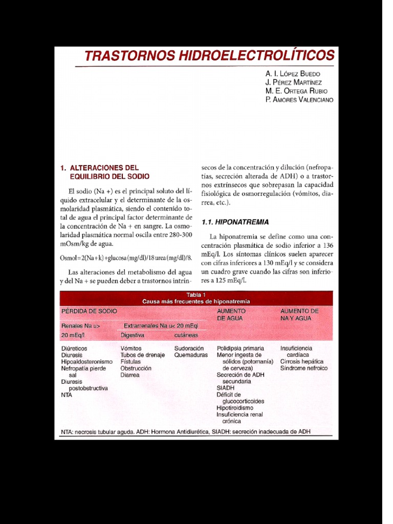 TRASTORNOS HIDROELECTROLITICOS | PDF