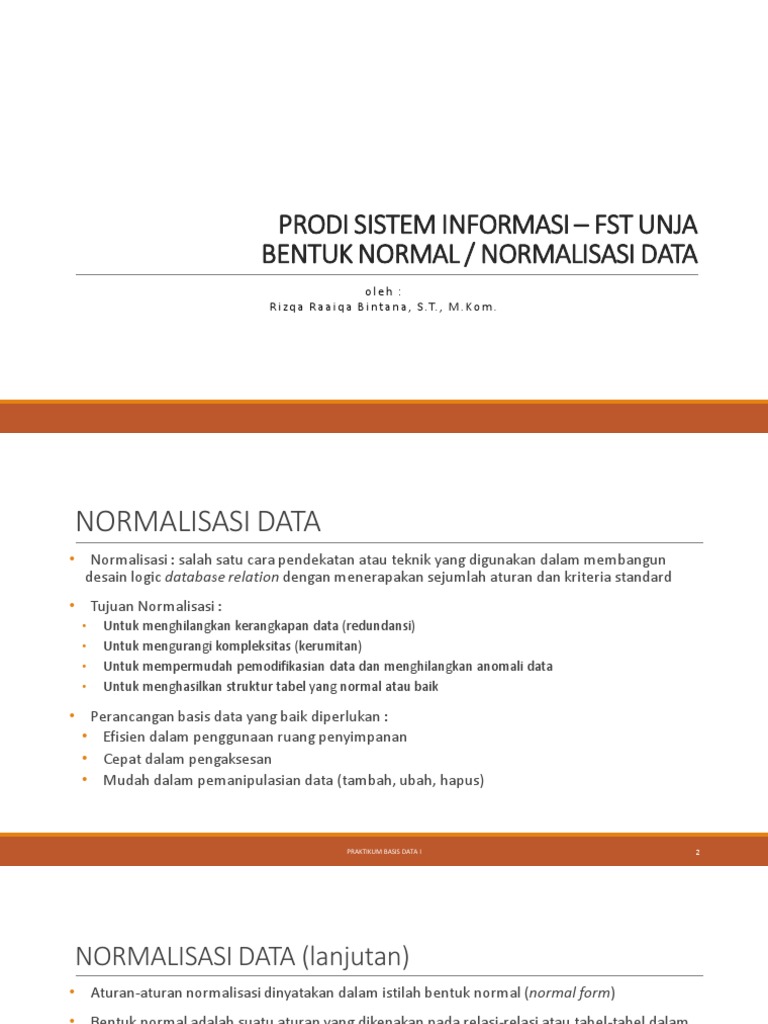5-6) Bentuk Normal (Normalisasi) - Part1 | PDF