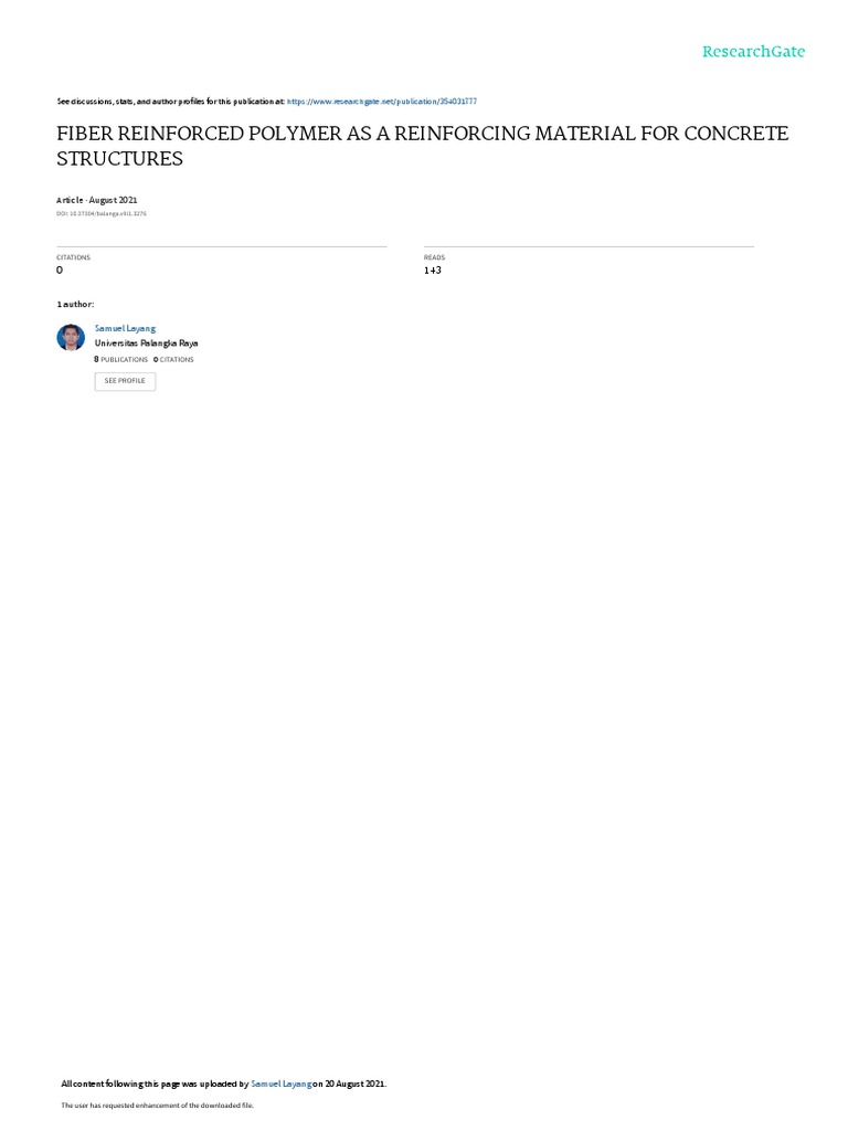 Fiber Reinforced Polymer As A Reinforcing Material For Concrete ...