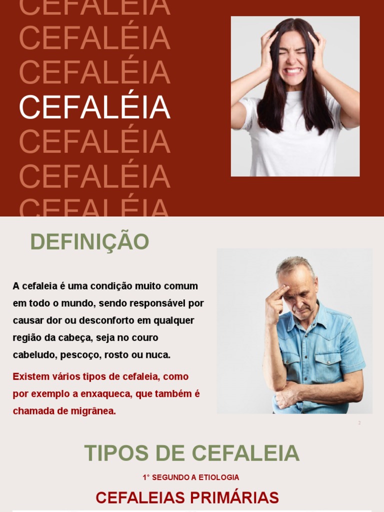 Os Principais Tipos de Cefaleia: Causas, Sintomas e Tratamentos | PDF ...
