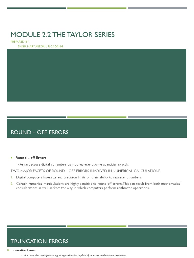 Numerical Solutions - Module 3 - Taylor Series | PDF | Numerical Analysis | Computational Science