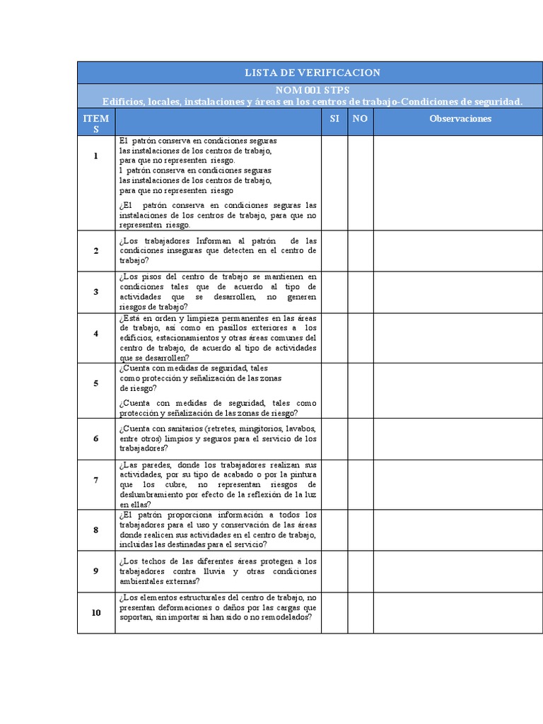 Listas de Verificacion | PDF | Primeros auxilios