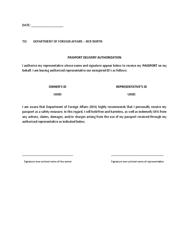Authorization Letter | PDF