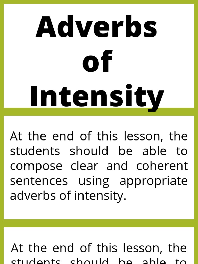 Adverbs of Intensity | PDF | Adverb | Language Mechanics