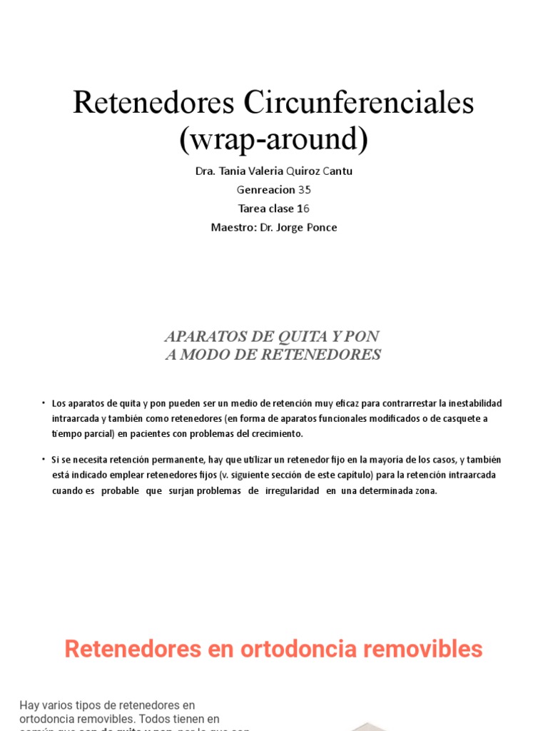 Retenedores Circunferenciales (Wrap-Around) | PDF | Ortodoncia | Diente