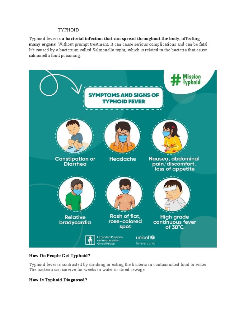 Typhoid Fever: Causes, Diagnosis, Prevention | PDF