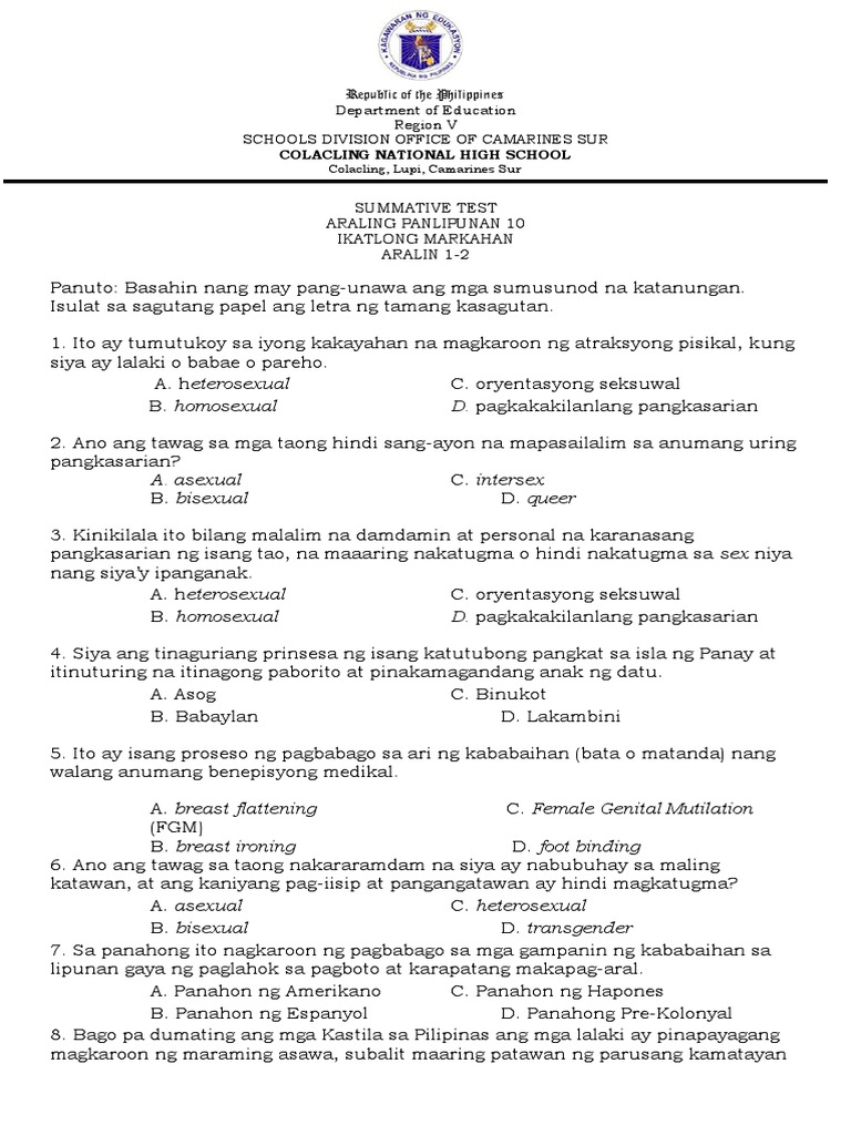 Q3 - Ap10 - Ar1 and 2 | PDF