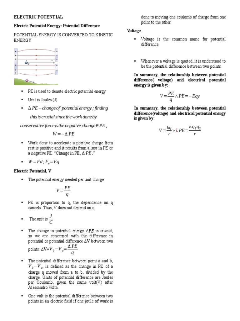 Electric Potential | PDF | Voltage | Potential Energy