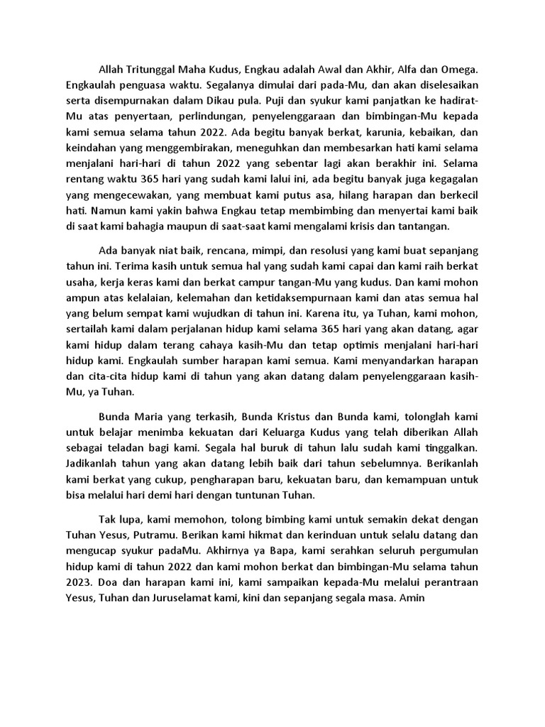 Doa Akhir Tahun | PDF | Pengembangan Diri | Gaya Hidup