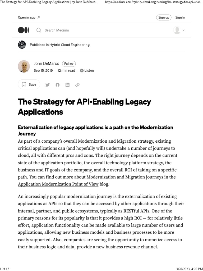API-Enabling Legacy Applications | PDF | Cloud Computing | Business Model
