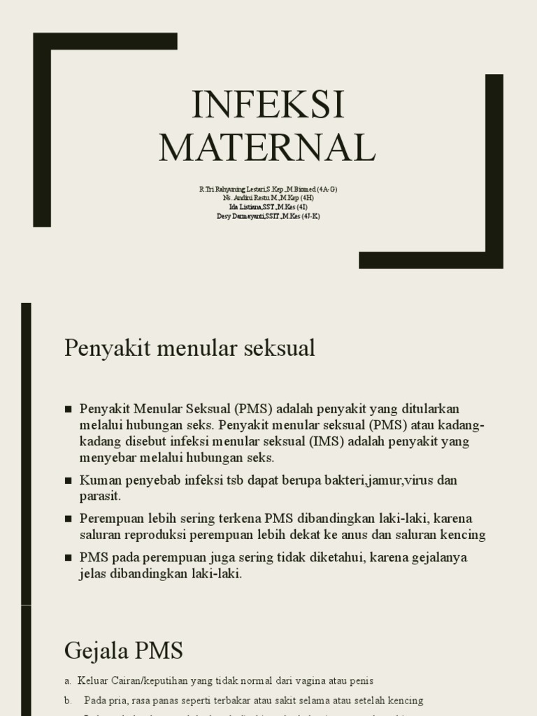 Infeksi Maternal dan PMS: Gejala dan Pencegahan | PDF