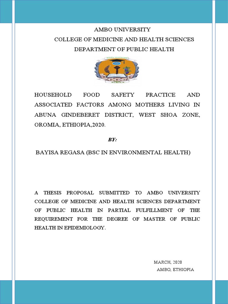 2019 Bayisa Research Proposal | PDF | Foodborne Illness | Food Safety