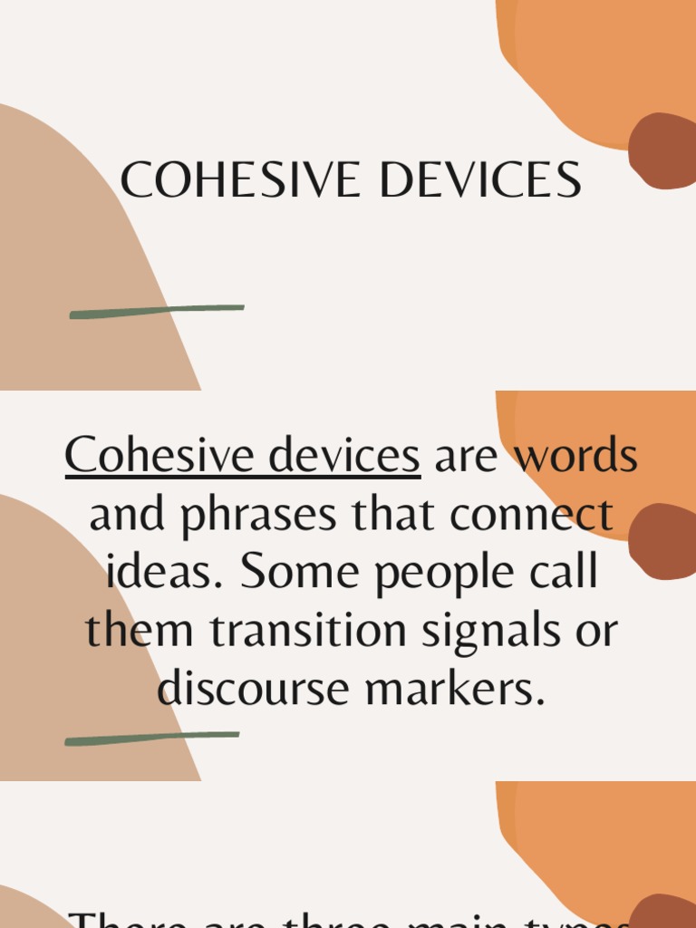 Cohesive Devices | PDF