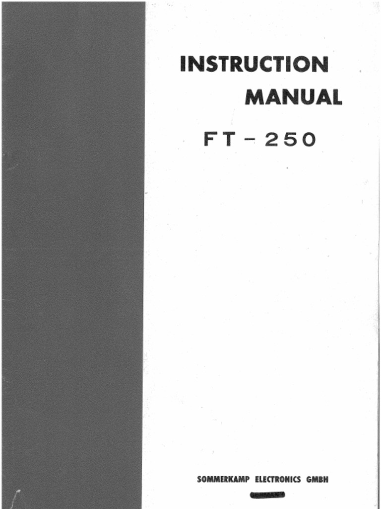 FT250 Instruction Manual | PDF