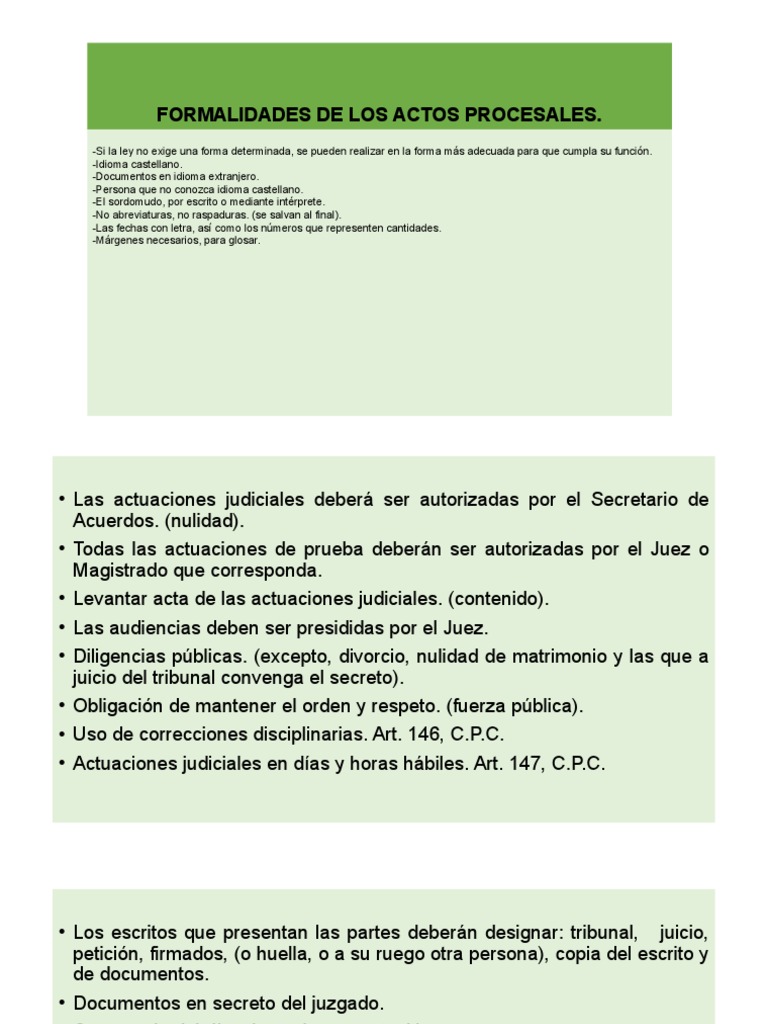 Formalidades de Los Actos Procesales. P.P | PDF