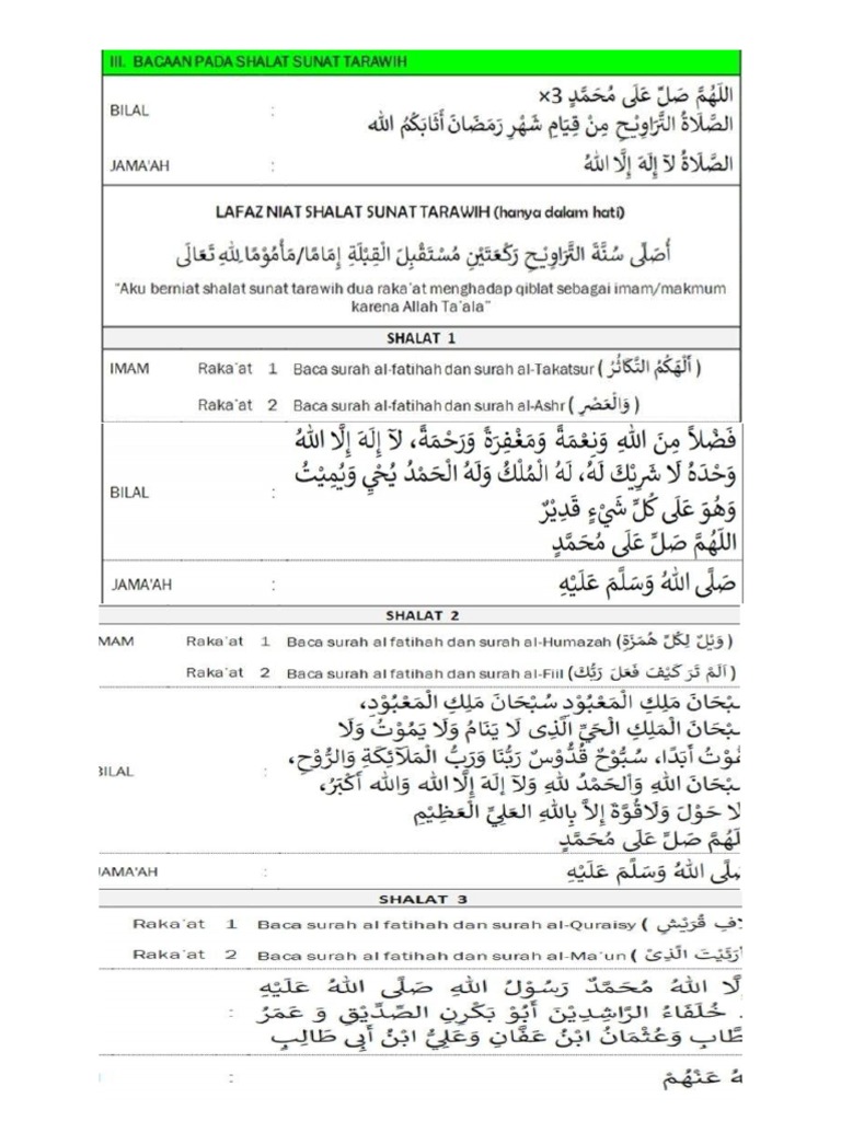 Bilal Tarawih PDF | PDF