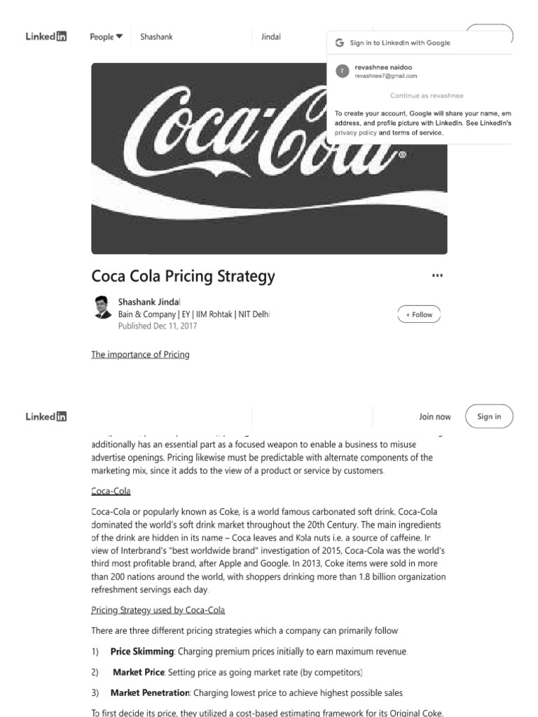 Coca Cola Pricing Strategy | PDF