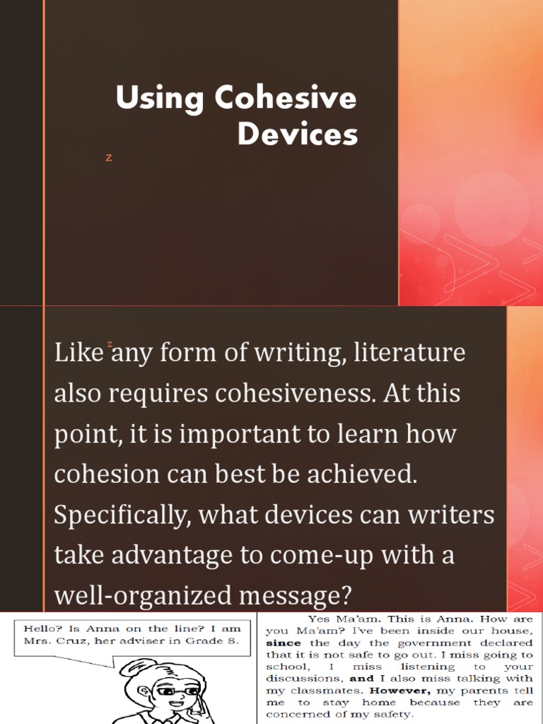 Using Cohesive Devices - g8 Week 6 | PDF | Word | Sentence (Linguistics)