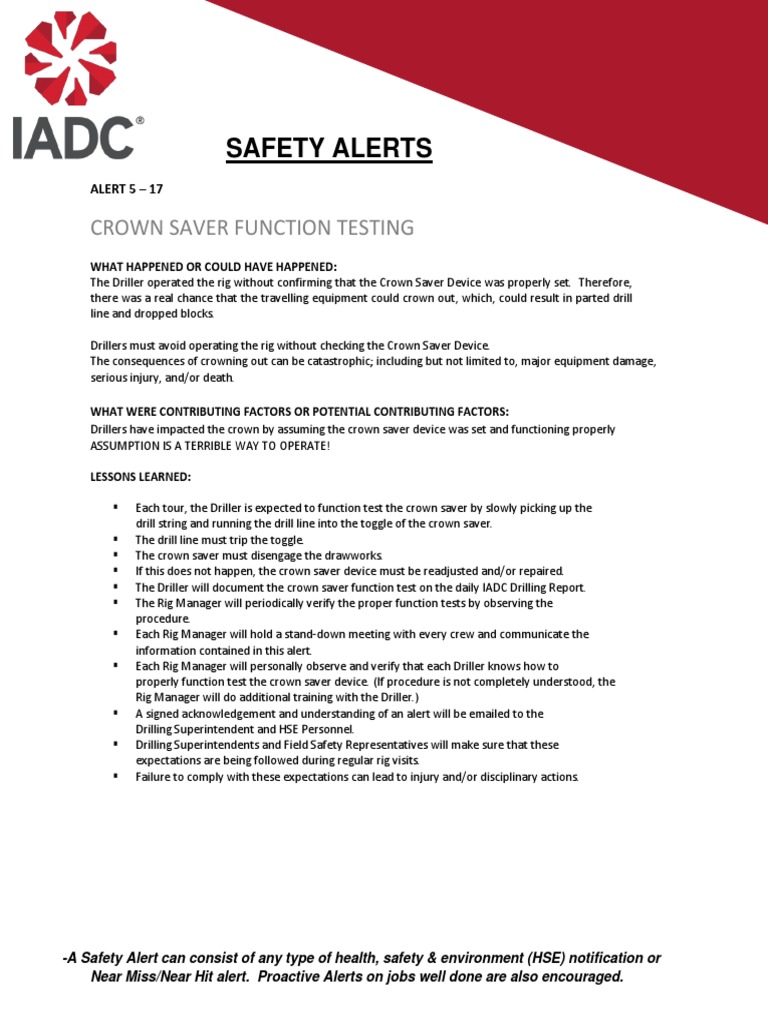 Crown Saver Safety Alert | PDF
