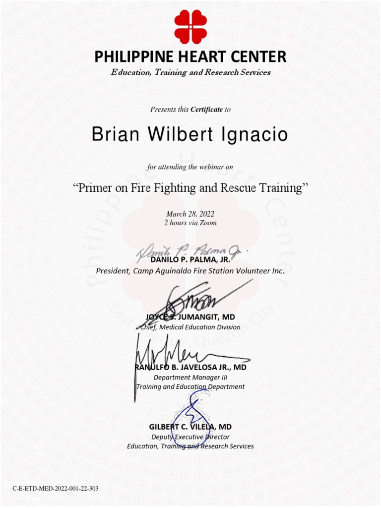 Primer On Firefighting Certificates 28mar2022 PDF | PDF | Emergency ...