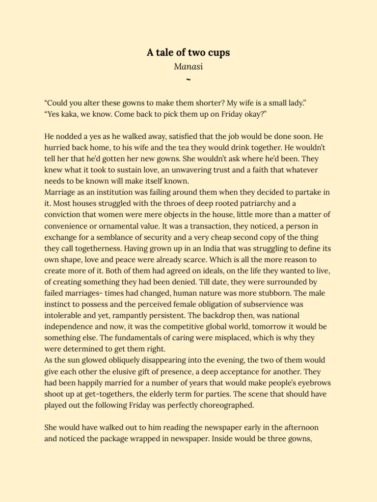 A Tale of Two Cups | PDF