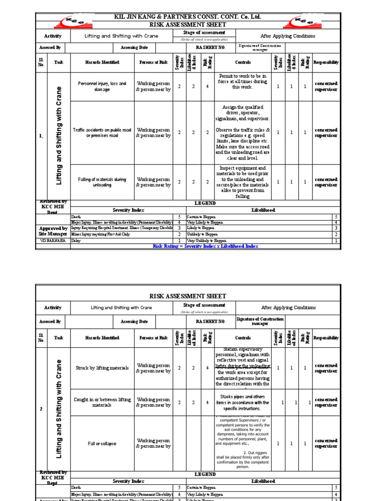 KCC Lifting and Shifting With Crane | PDF