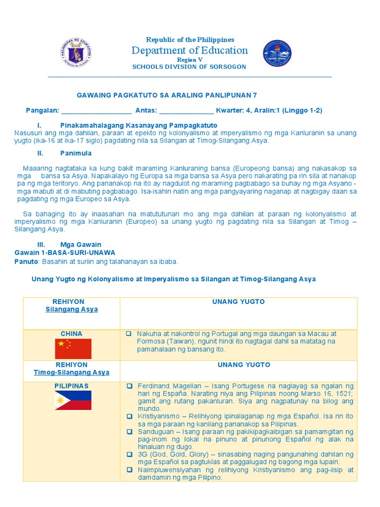 LAS AP 7 Q4 Aralin 1 4 | PDF