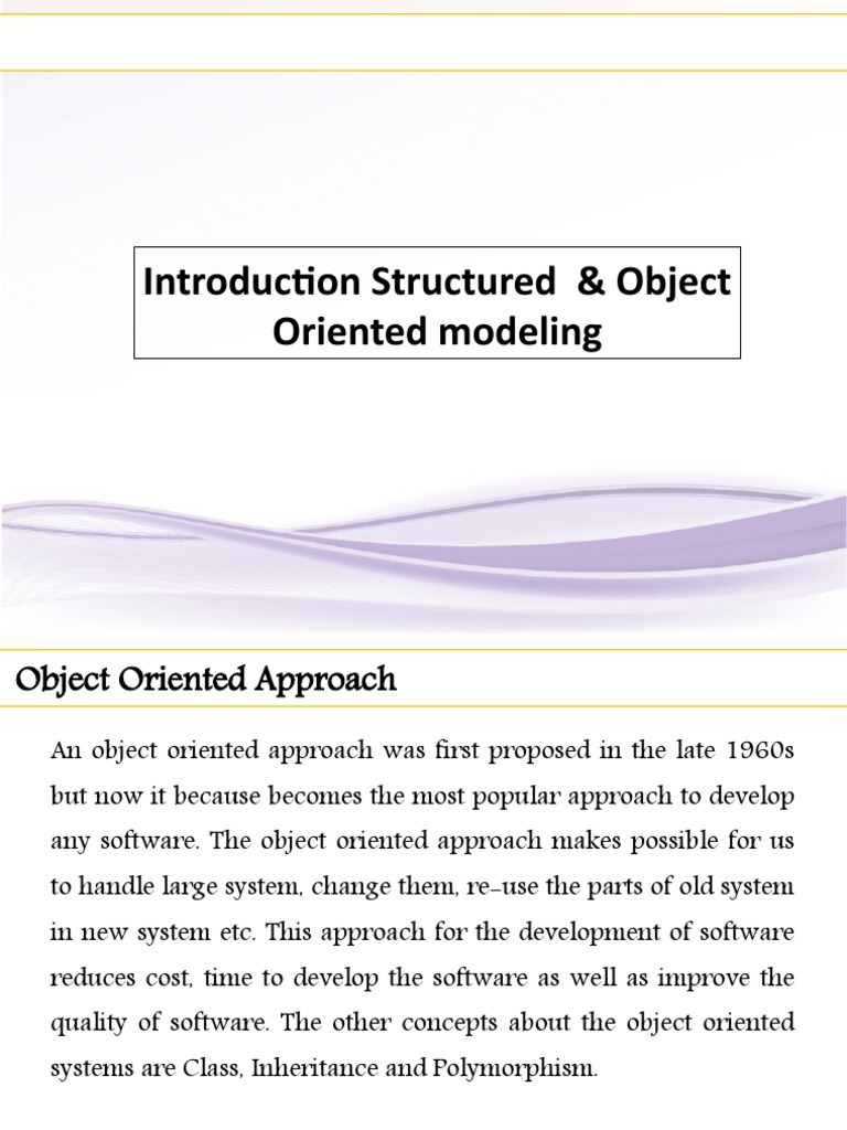 Lecture 7 Introduction To Structured And Object Oriented Approach Pdf Object Oriented 4799