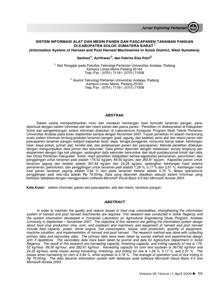 Alsin Pascapanen Tanaman Pangan | PDF