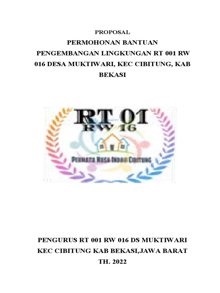 Proposal Pengembangan Lingkungan RT 001 | PDF