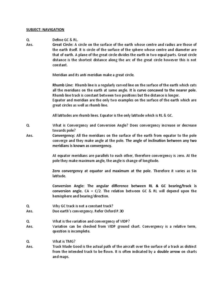 ATPL Viva Questions (Solved) | PDF | Compass | Equator