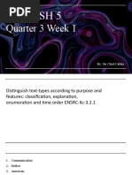 English5 Q3M1L3 Text Type Enumeration | PDF | Learning | Cognition