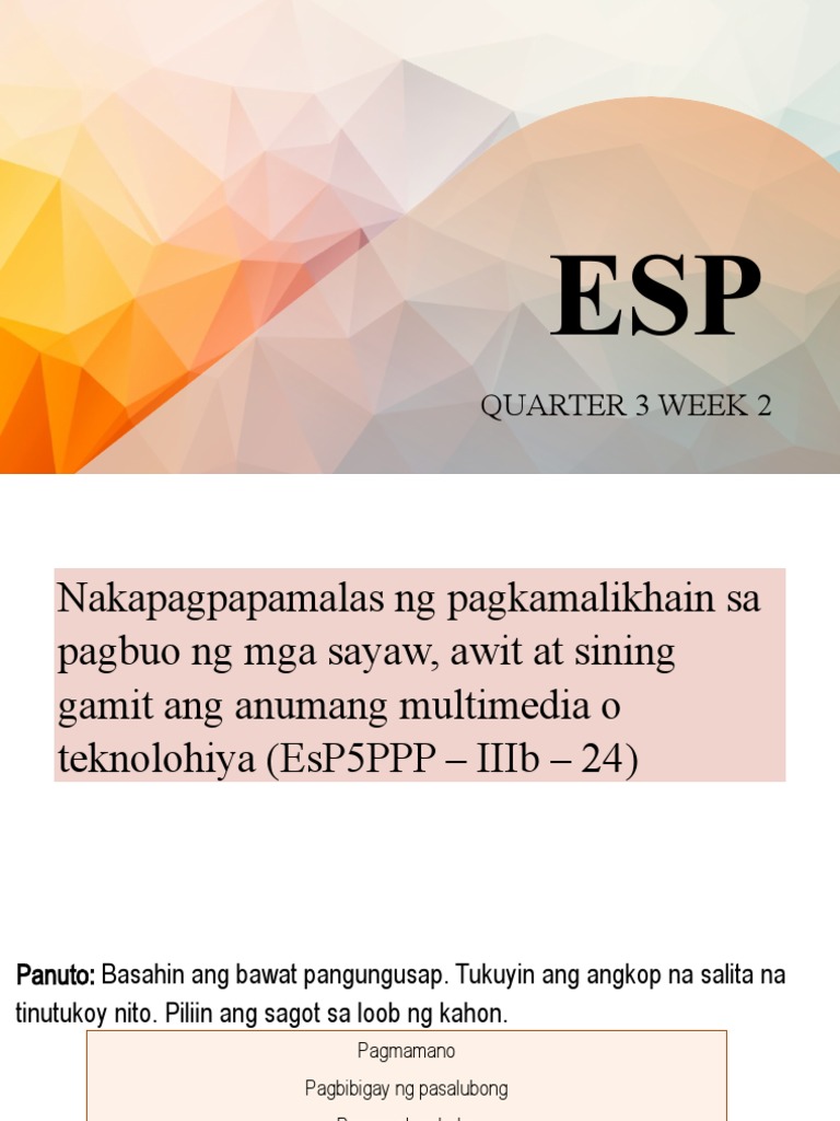 EsP 5 Quarter 3 Week 2 | PDF