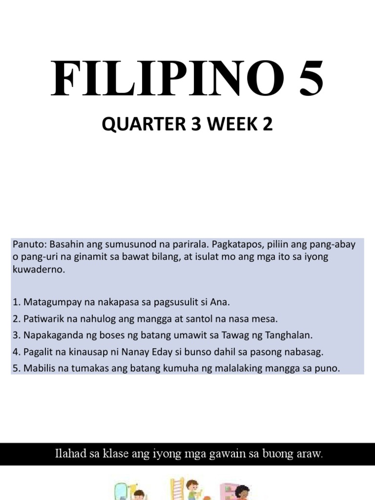 Filipino 5 Quarter 3 Week 2 | PDF