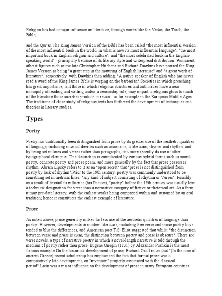 Religious Influences on Literature: An Analysis of the Impact of ...