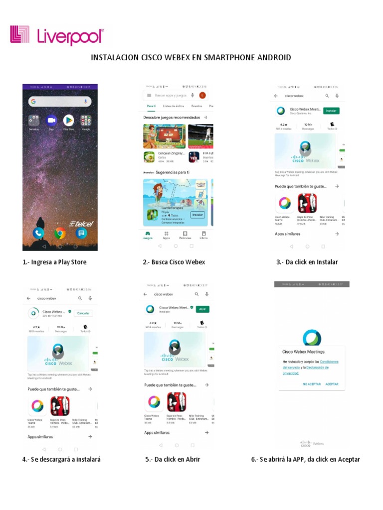 Tutorial Instalacion Webex en Android y Windows | PDF