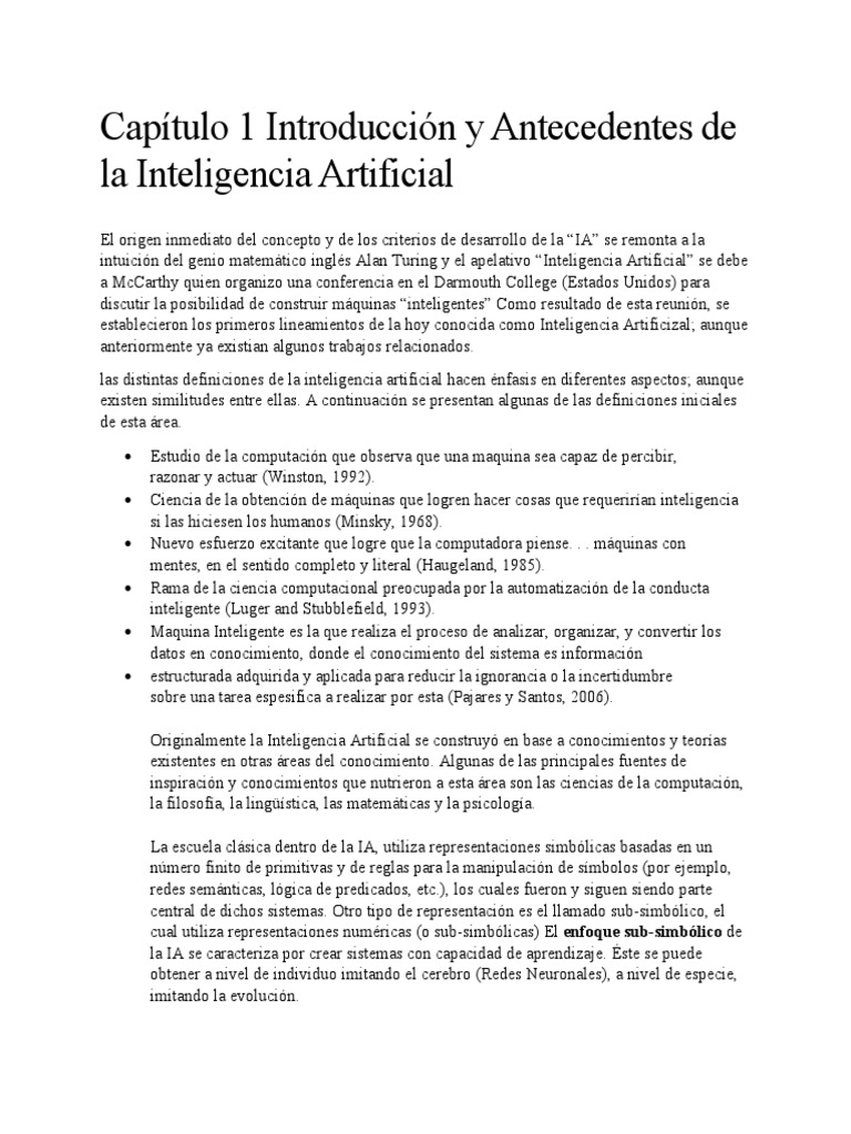 Resumen Inteligencia Artificial | PDF | Inteligencia artificial | Inteligencia (IA) y semántica