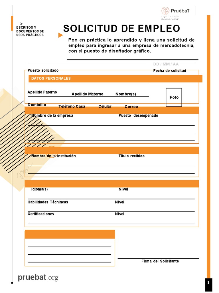 Solicitud de Empleo | PDF