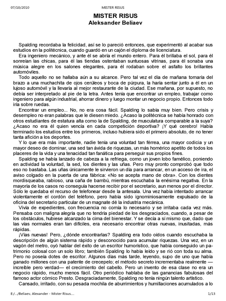 Beliaev Alexander MISTER RISUS PDF | PDF | La risa