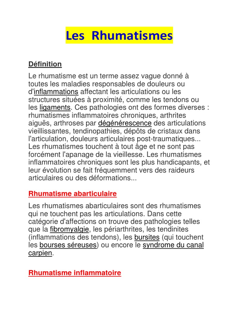 Traitements naturels des rhumatismes | PDF | Inflammation | Soins de santé