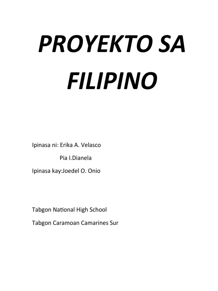 PROYEKTO SA FIL-WPS Office | PDF