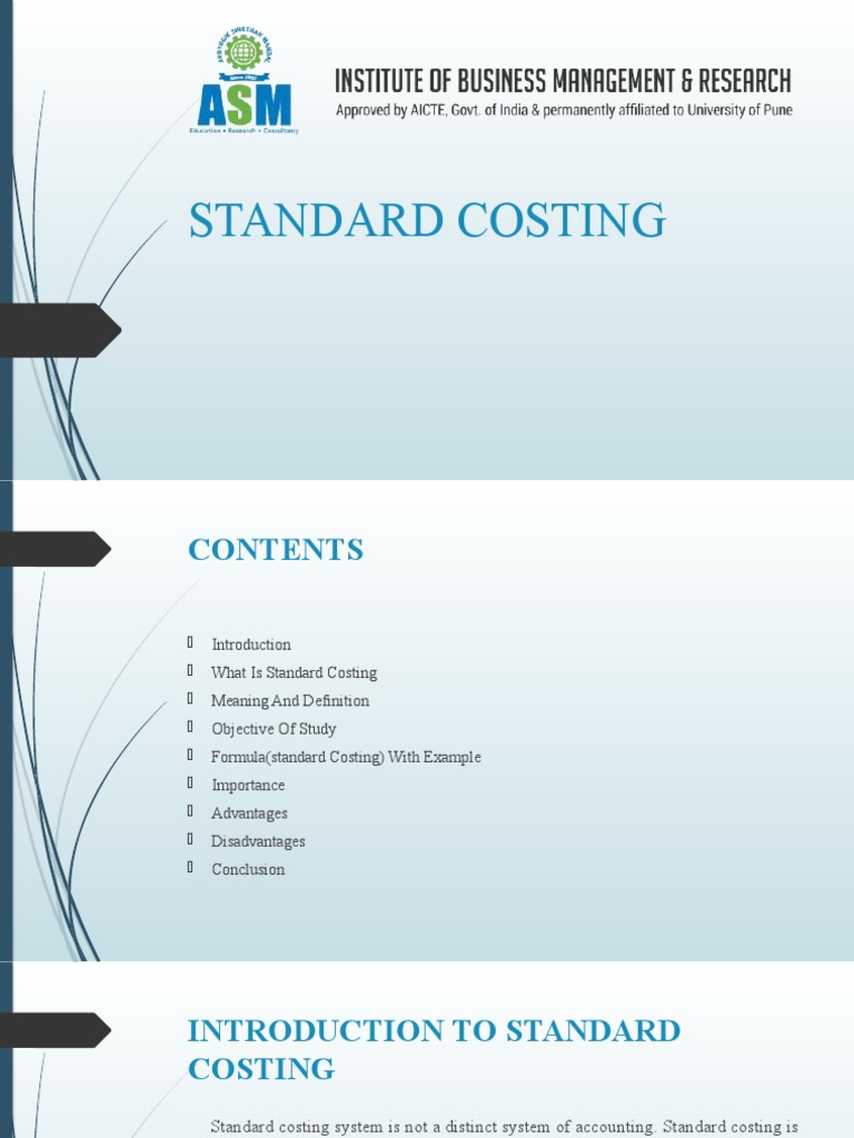 Standard Costing | PDF | Cost | Cost Accounting