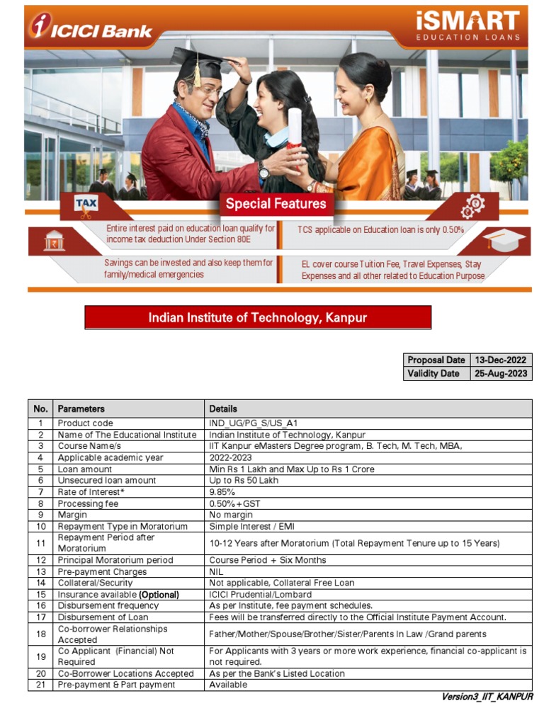 ICICI | PDF | Loans | Student Loan