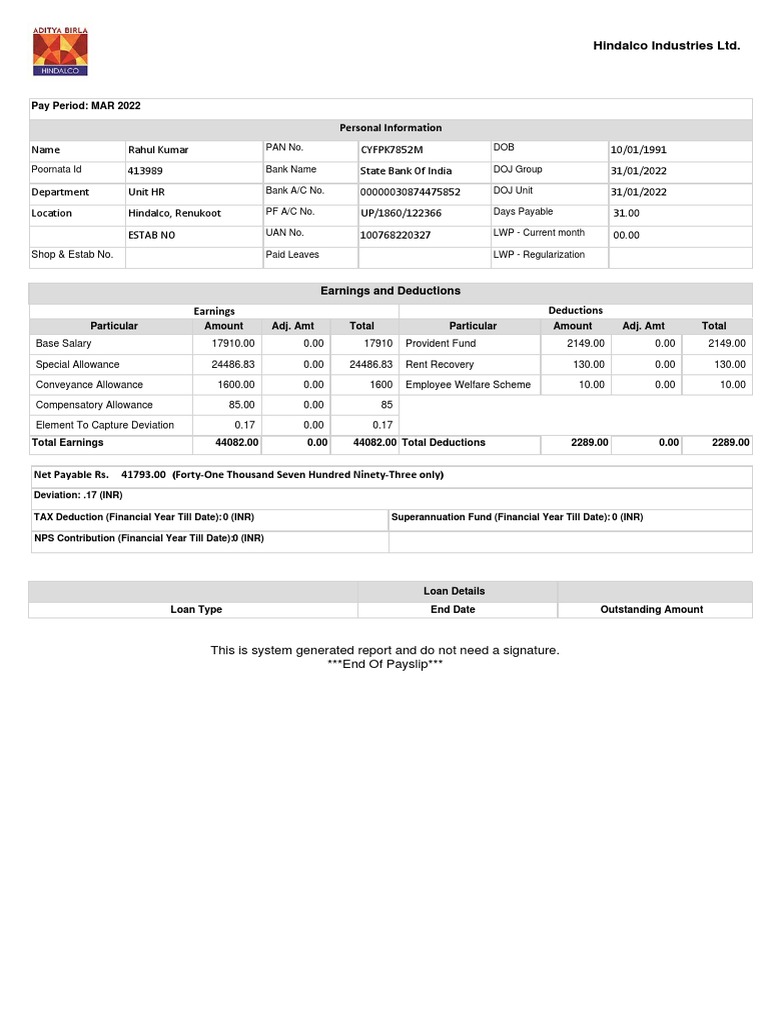 Monthly Payslip PDF | PDF | Government | Money