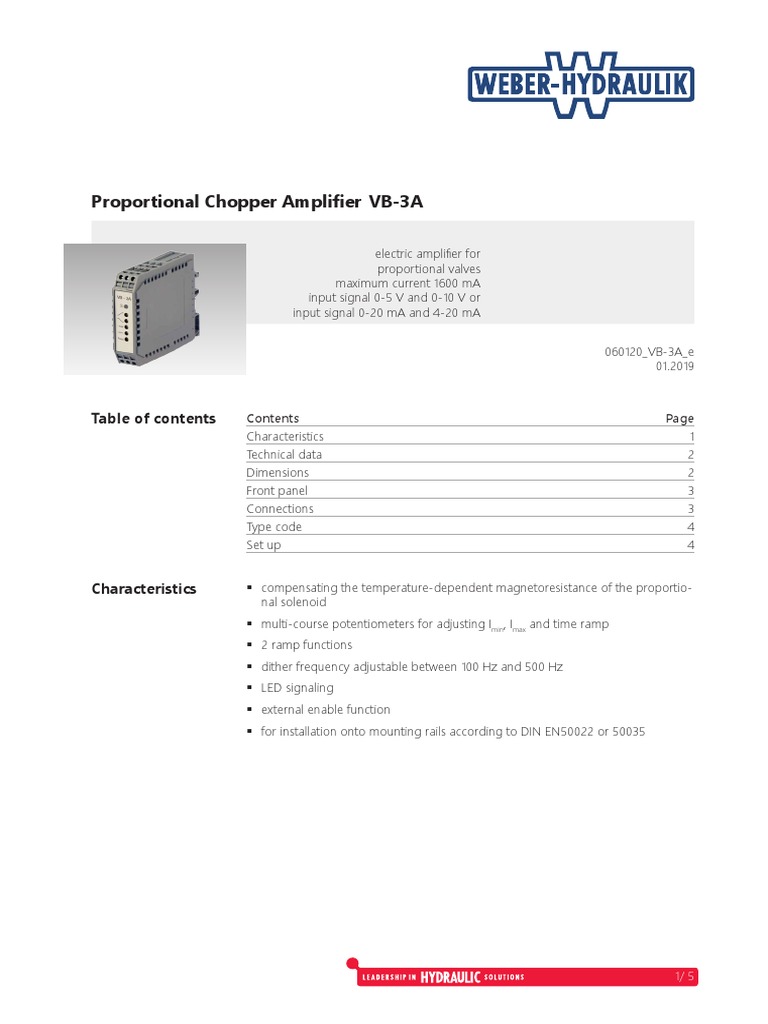 Proportional Chopper Amplifier VB-3A: Min Max | PDF | Amplifier ...