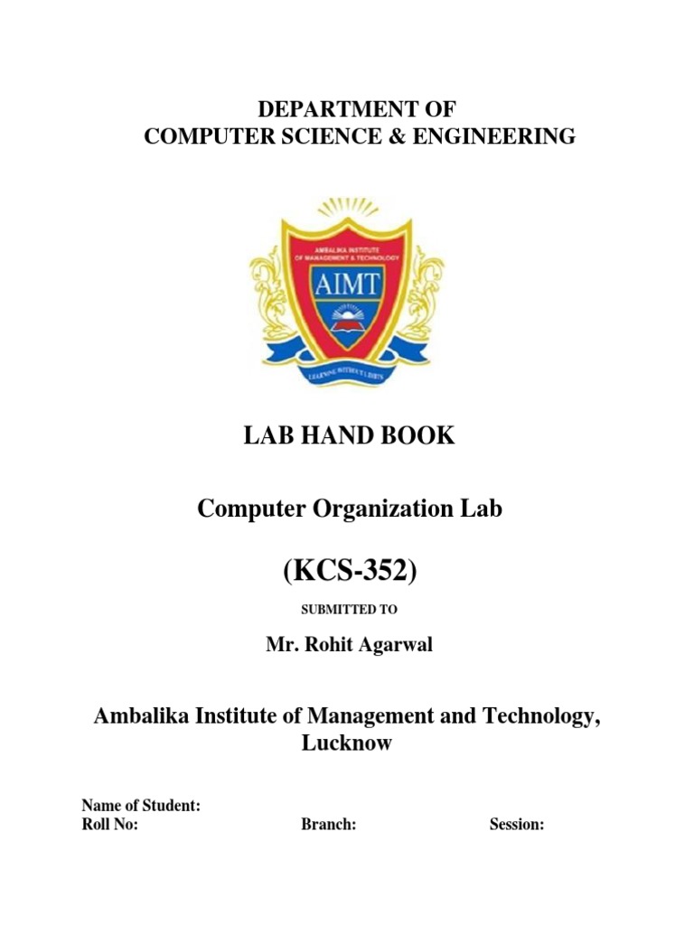 Coa Lab Manual Aimt (Cse) PDF | Download Free PDF | Logic Gate ... Coa Lab Manual Aimt (Cse) PDF | Download Free PDF | Logic Gate ...
