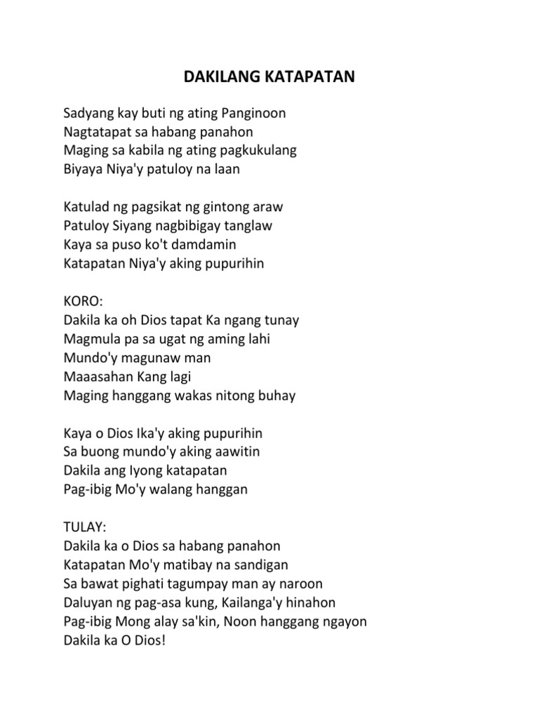 Dakilang Katapatan PDF | PDF