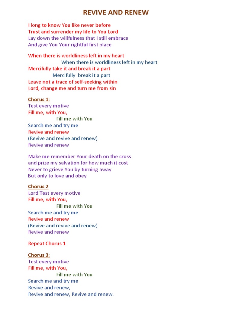 Revive and Renew PDF | PDF