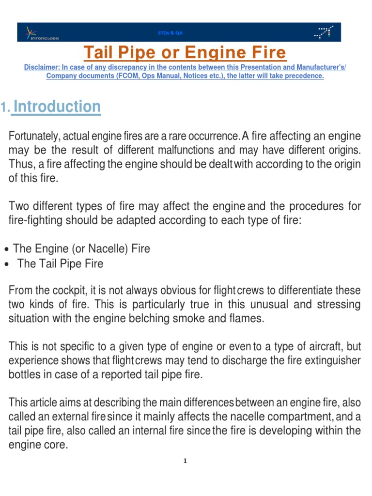 Tail Pipe OR Engine Fire - 1.0 | PDF | Fires | Engines