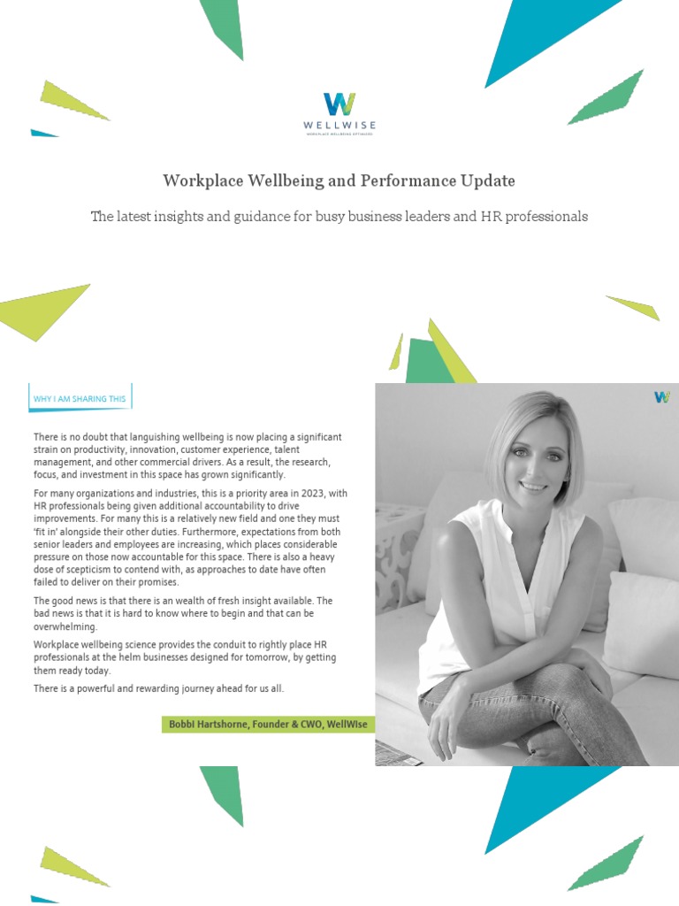 Workplace Wellbeing Update For Busy Leaders and HR Professionals | PDF ...